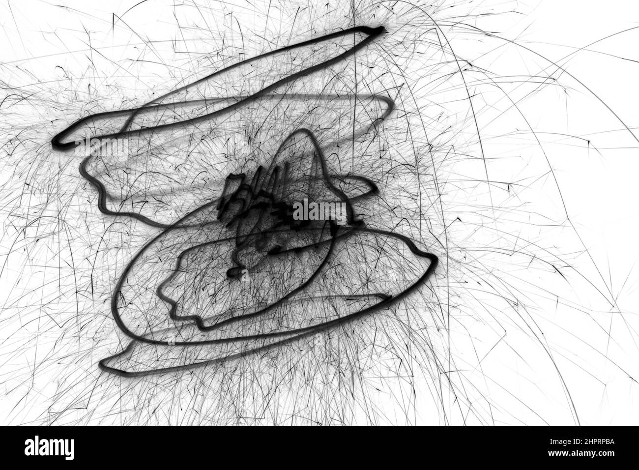 Abstraction with sparks, photo drawing light on long exposure, color ...