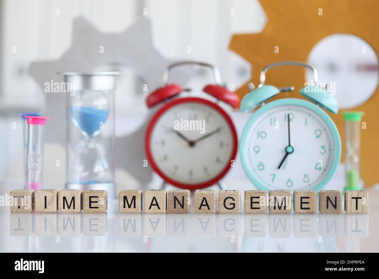 Time management and work time planning closeup Stock Photo - Alamy
