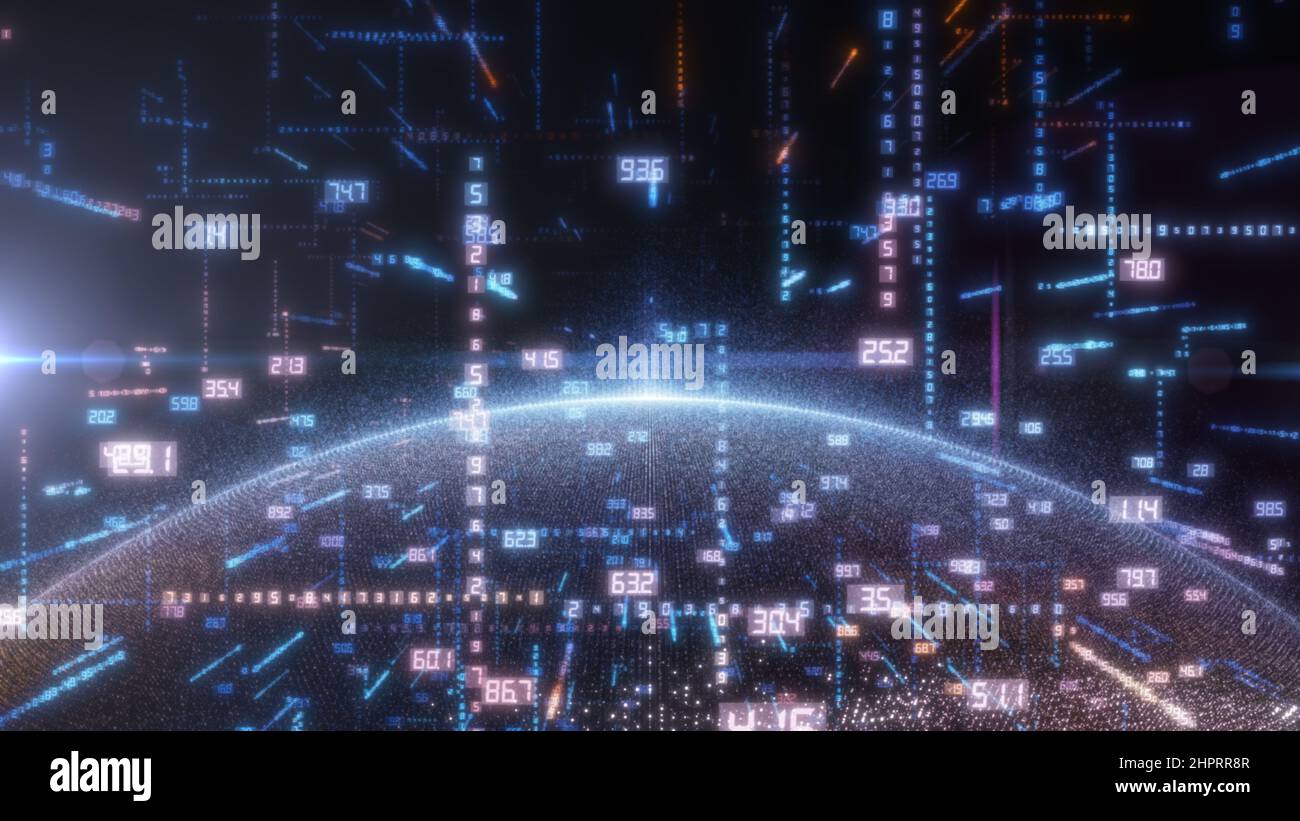 Big data globe numbers hi-res stock photography and images - Alamy
