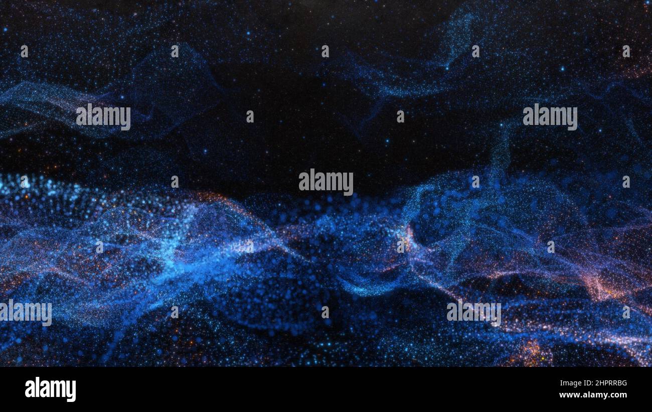 Dark digital particle wave field hi-res stock photography and images ...