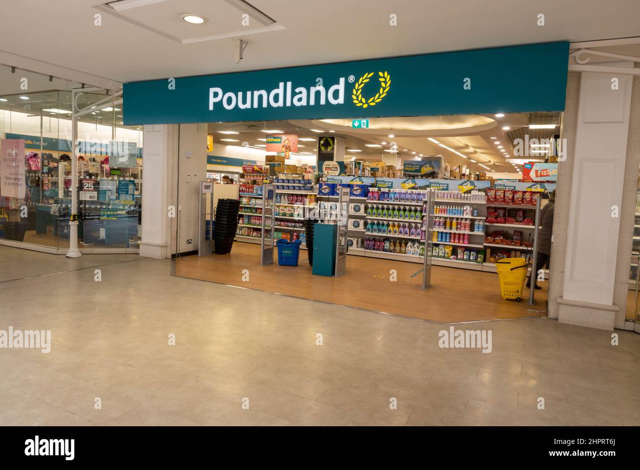 Poundland Shop in the newly named Castle Quarter in norwich Stock Photo ...