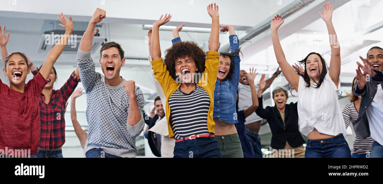 Theres no team like the A-team. Shot of a group of colleagues feeling ...