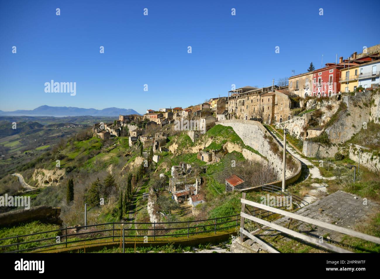 The Italian village of Montecalvo Irpino Stock Photo - Alamy