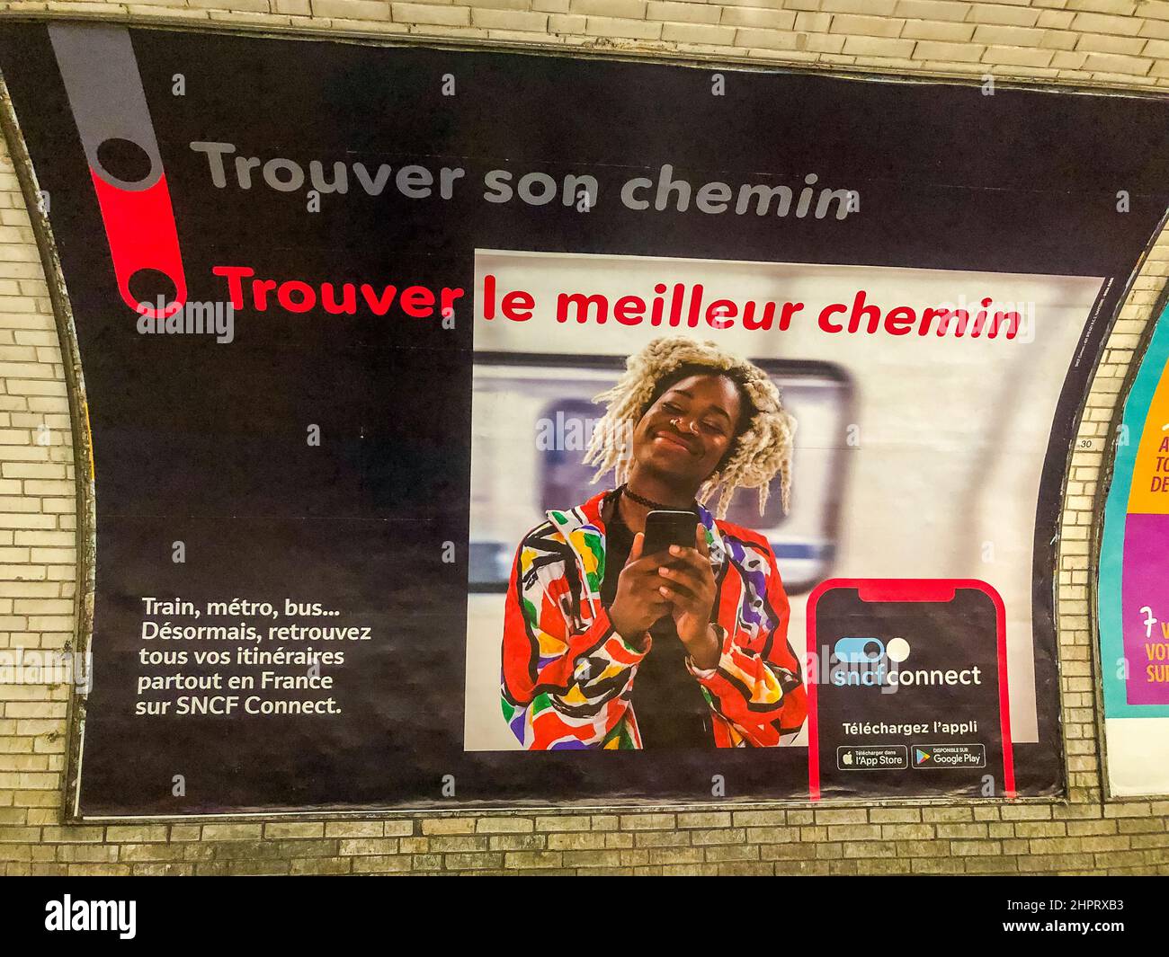 Paris, France, Inside French Posters Billboards in Paris Metro, RATP ...