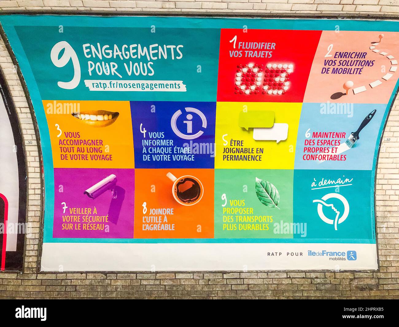 Paris, France, Inside French Posters Billboards in Paris Metro, RATP ...