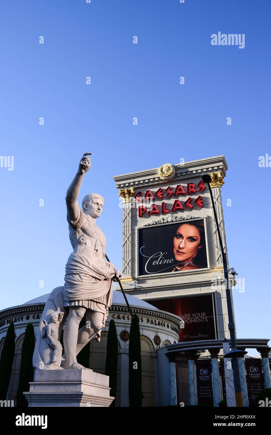 Statue and Celine Dion concert announcement in Caesars Palace, Las ...