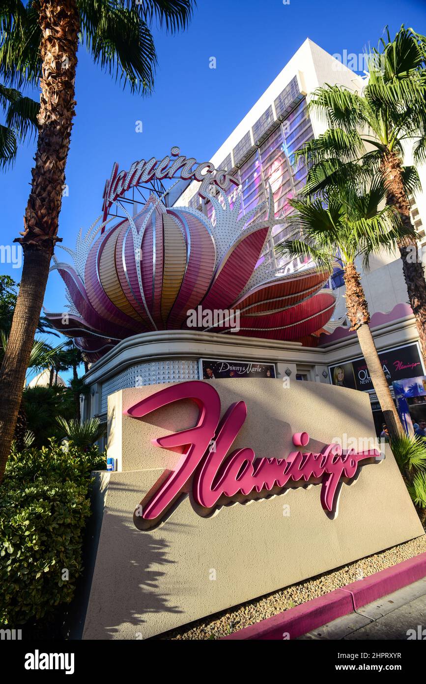 Neon sign at Flamingo Las Vegas Hotel & Casino Stock Photo - Alamy