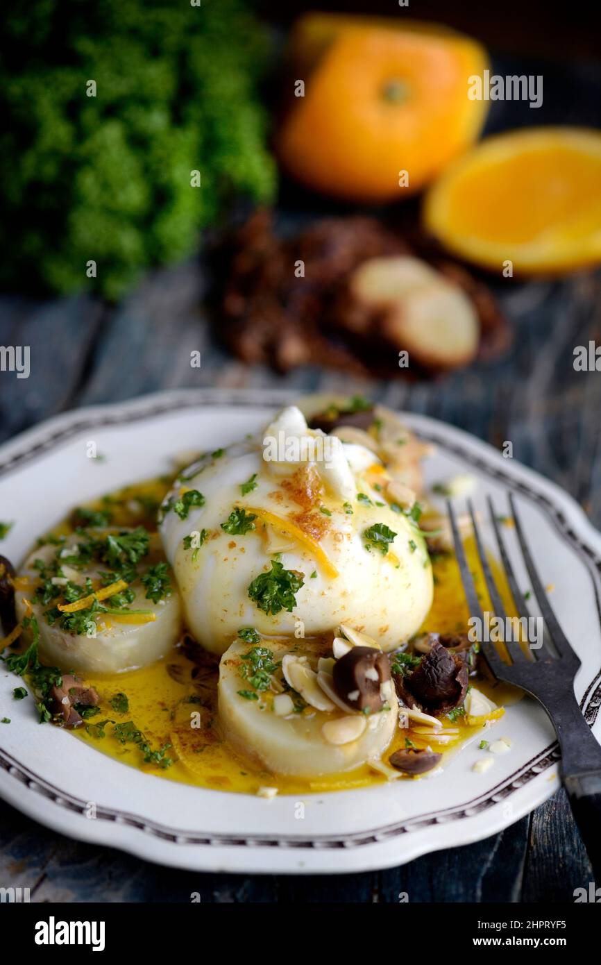 Burrata in olive oil with orange gremolata Photo Janerik Henriksson ...
