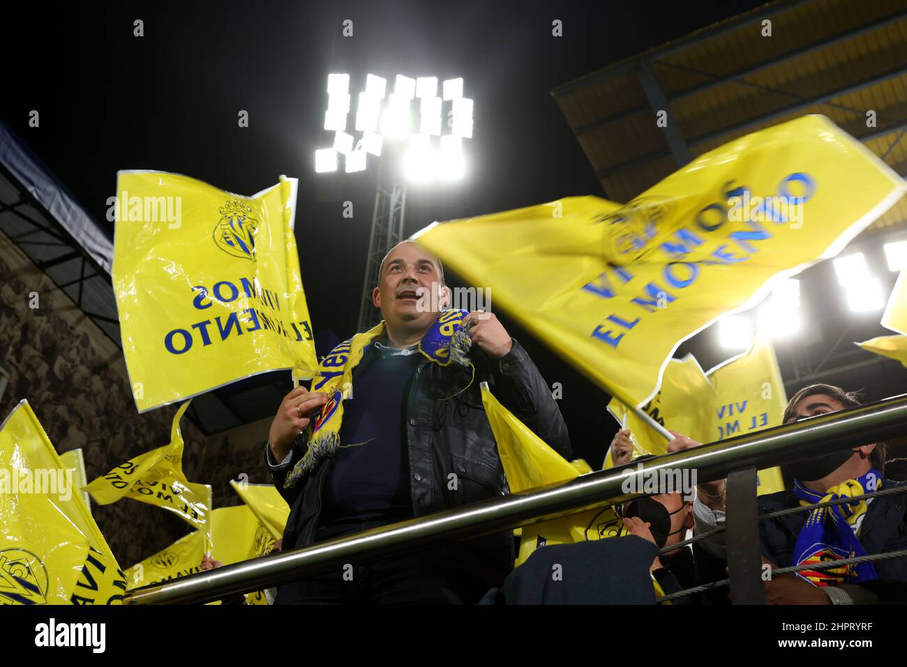 Villarreal, Spain, 22nd February 2022. Villarreal fans wave yellow ...
