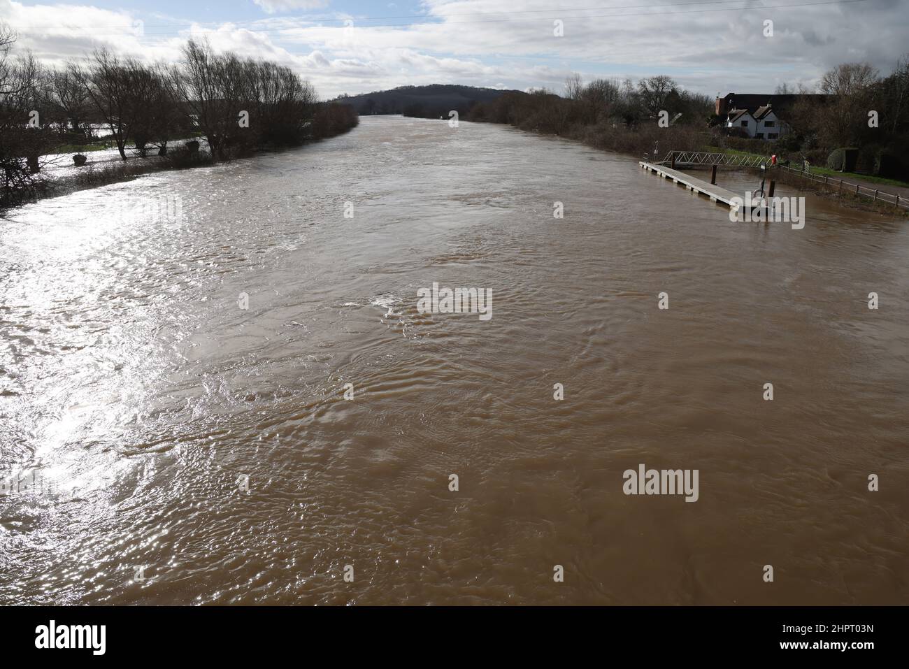 Tirley, Gloucestershire, UK. 23 February 2022. River Severn on the ...