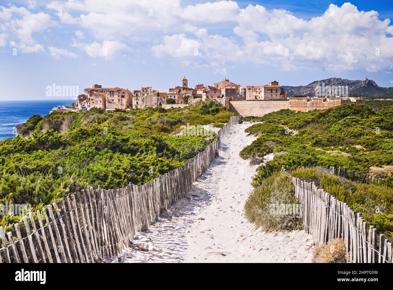 Beautiful view of Bonifacio town, Corsica island, France. Popular ...