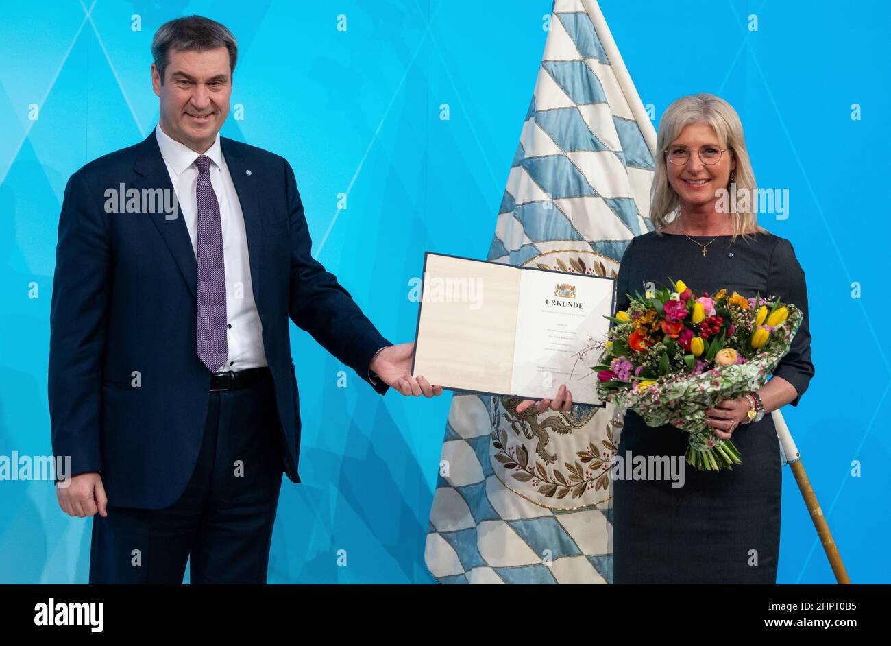 Munich, Germany. 23rd Feb, 2022. Markus Söder, Minister-President of ...