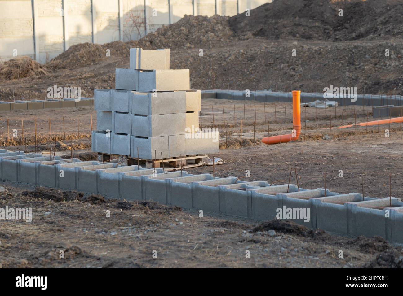 Install development pipe drainage system. Plastic pipes made by ...