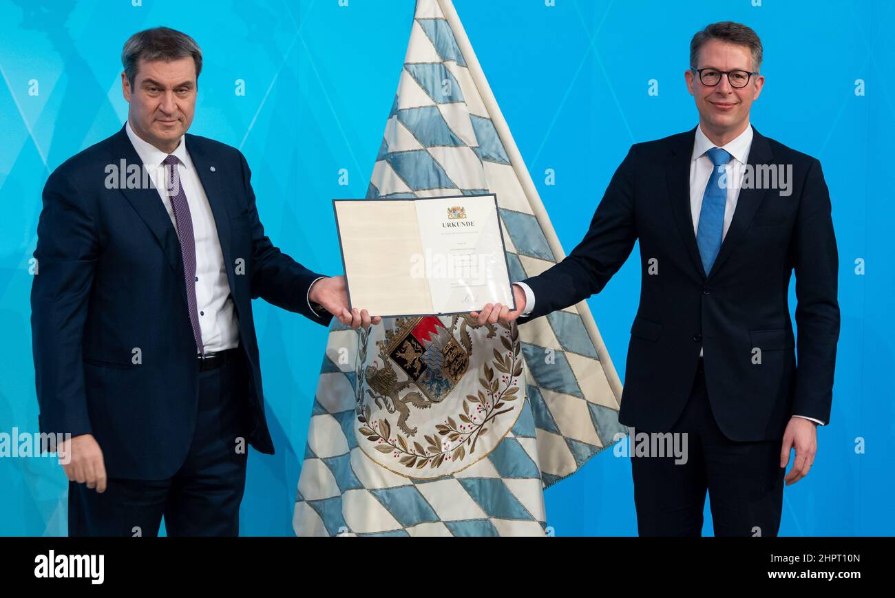 Munich, Germany. 23rd Feb, 2022. Markus Söder, Minister President of ...