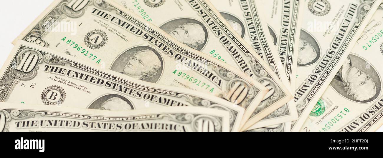 Close up dollar banknote on white background Stock Photo - Alamy