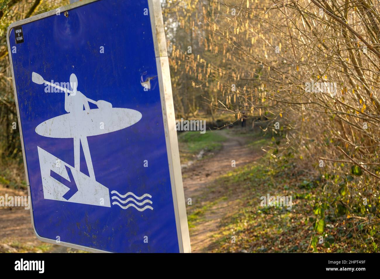Warning sign for departure of Kayak on the viroin river | Panneau ...