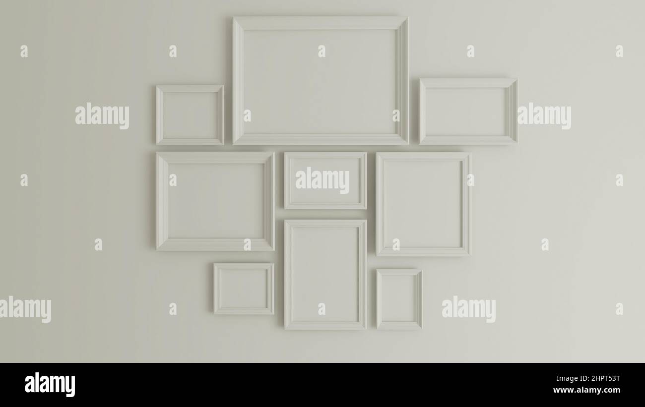 horizontal and vertical collage photo or picture art on vintage wall ...