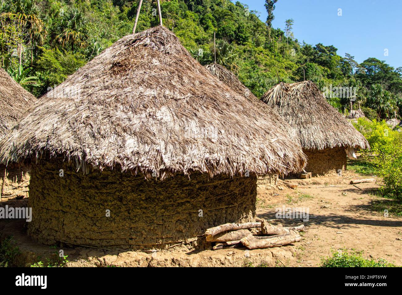 Indigenous Kogi tribal huts near the Lost City/Ciudad Perdida in ...