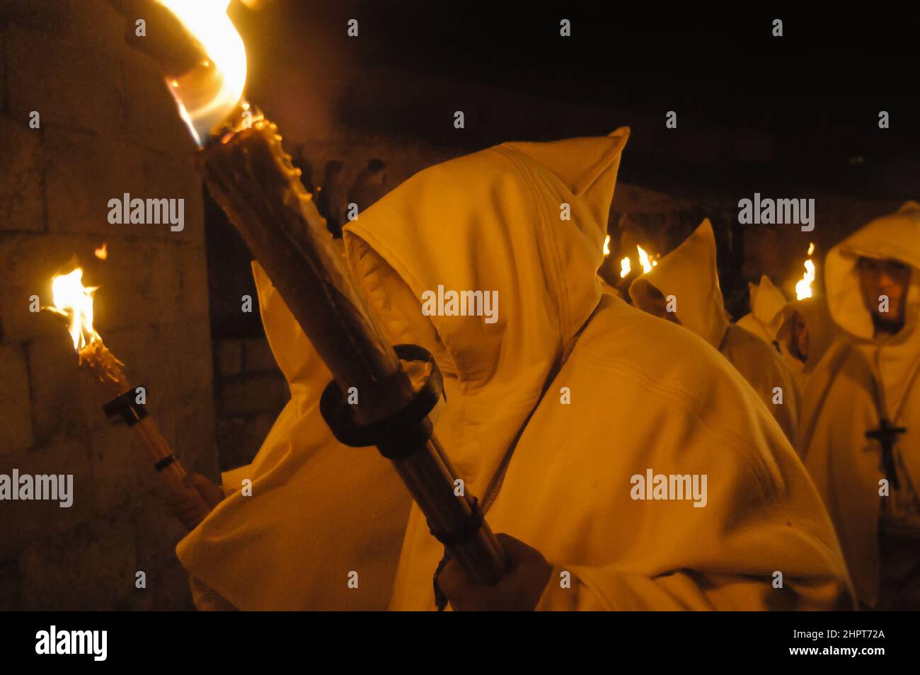 Holy Week procession of Zamora, Spain on the night of Holy Monday of ...