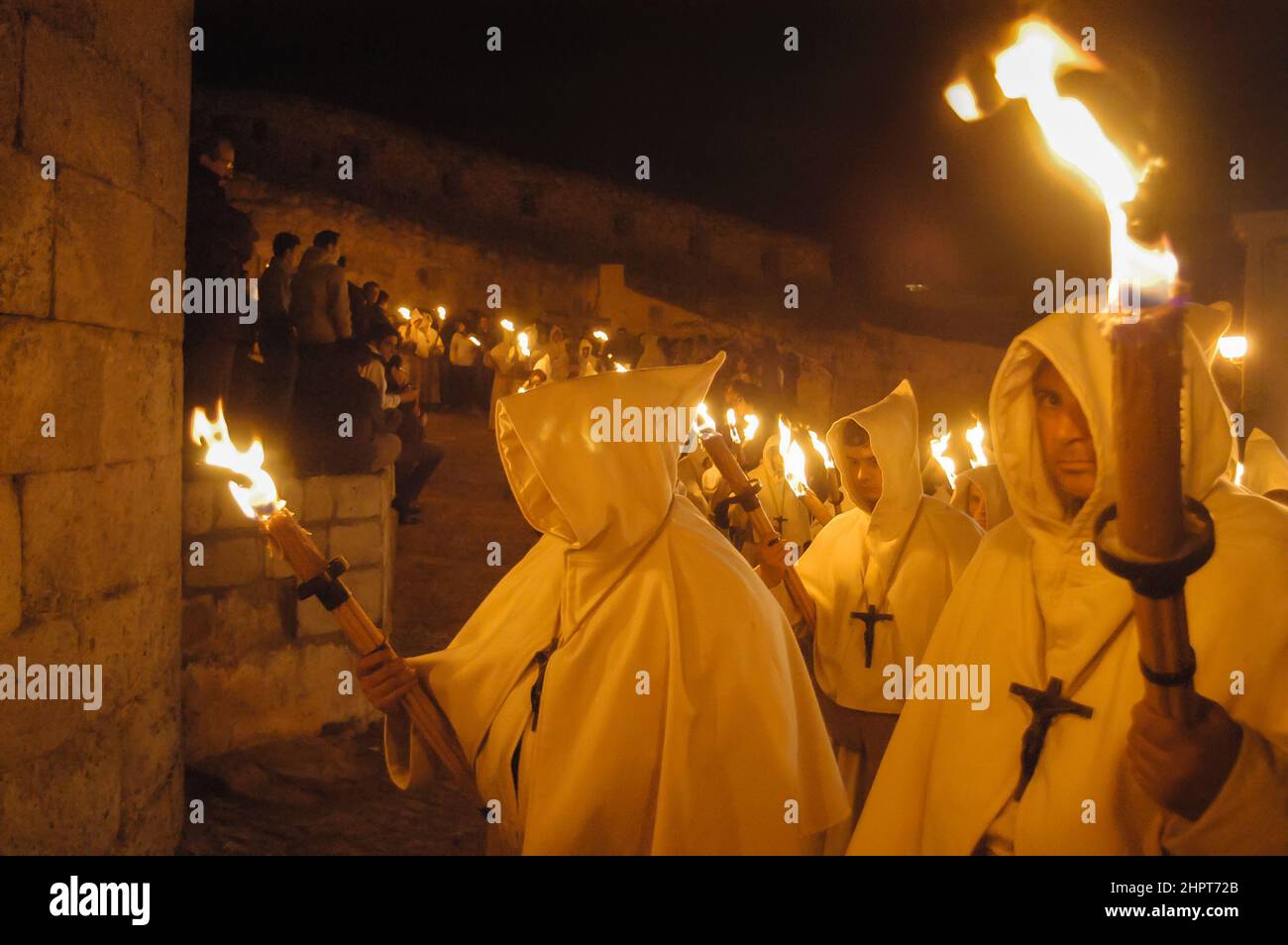 Holy Week procession of Zamora, Spain on the night of Holy Monday of ...