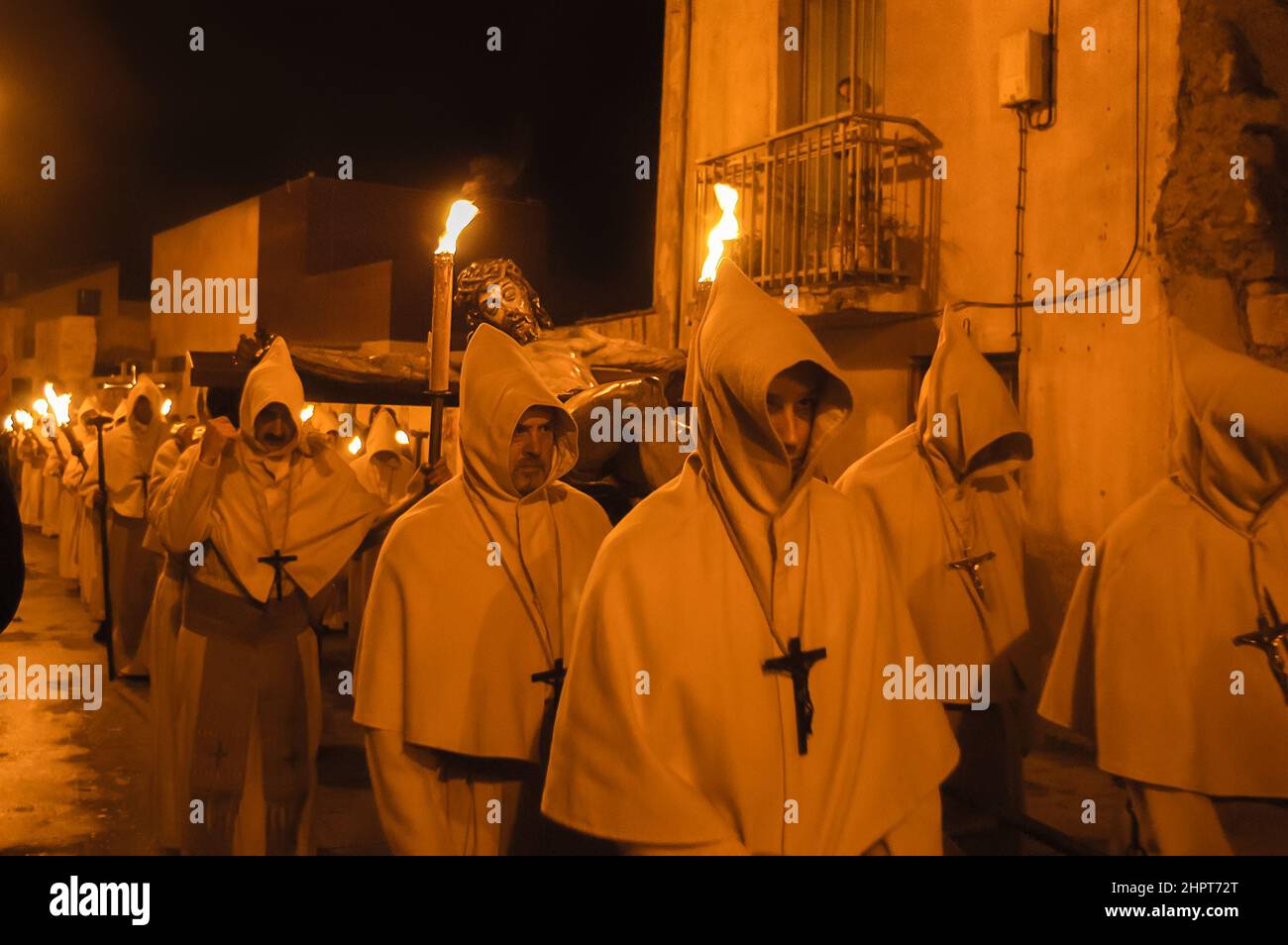 Holy Week procession of Zamora, Spain on the night of Holy Monday of ...
