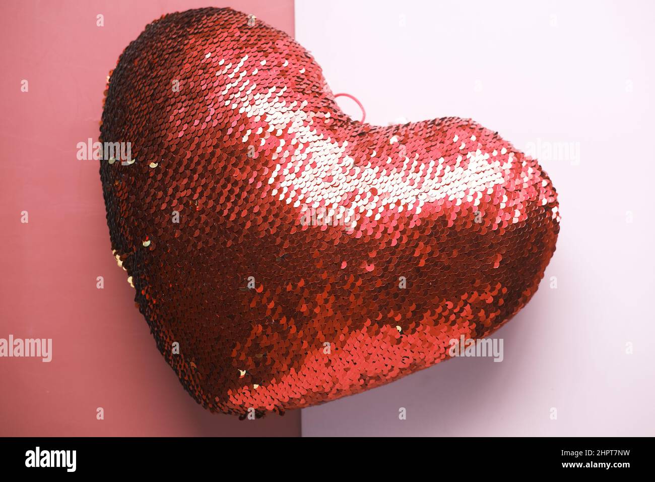 big heart shape symbol on red background Stock Photo - Alamy