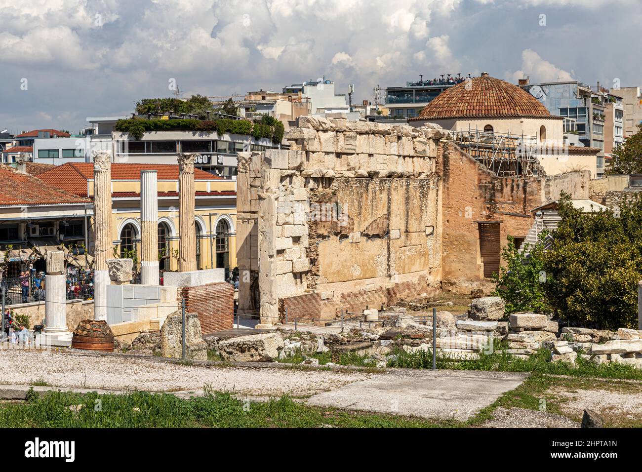 Athens, Greece. Hadrian's Library, a Roman forum with a propylon of ...
