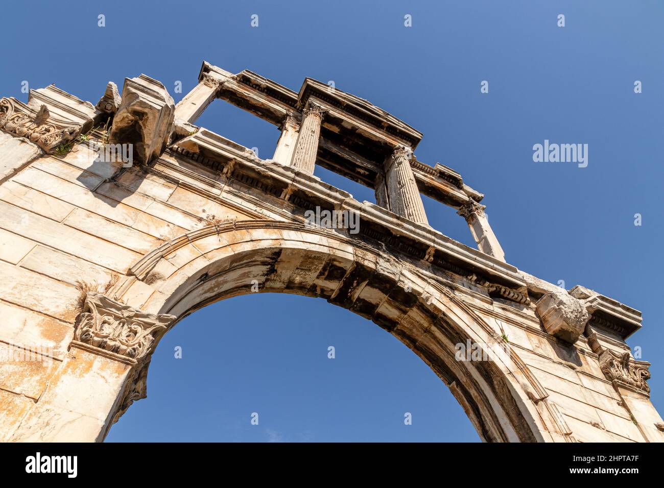 Athens, Greece. The Arch of Hadrian or Hadrian's Gate, a monumental ...
