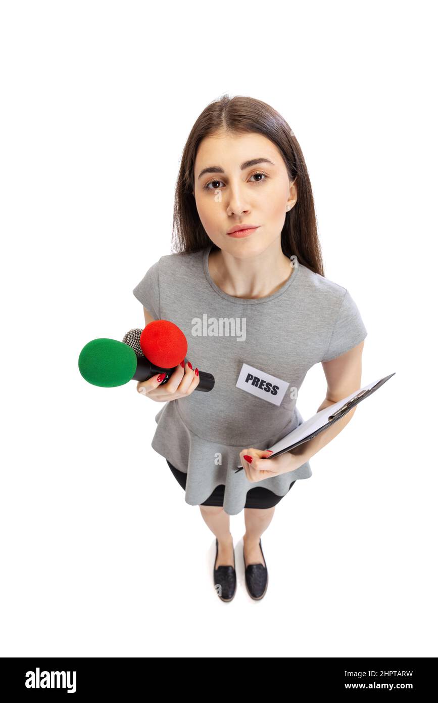 Serious news anchor Cut Out Stock Images & Pictures - Alamy