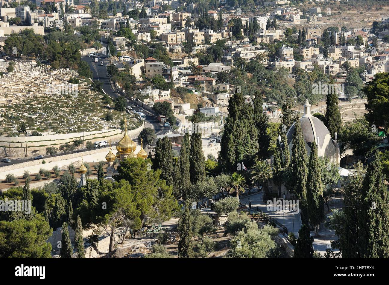 Jerusalem, view of the old city from the Mount of Olives Stock Photo ...