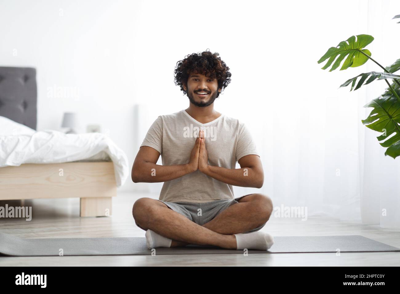 Indian meditating hi-res stock photography and images - Alamy