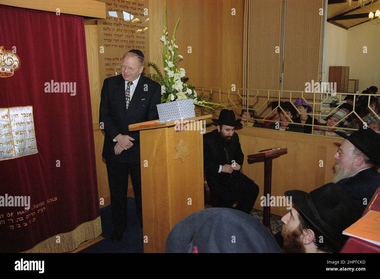 Mr Clive Stone speaks. The Chief Rabbi Jonathan Sacks was the guest of ...