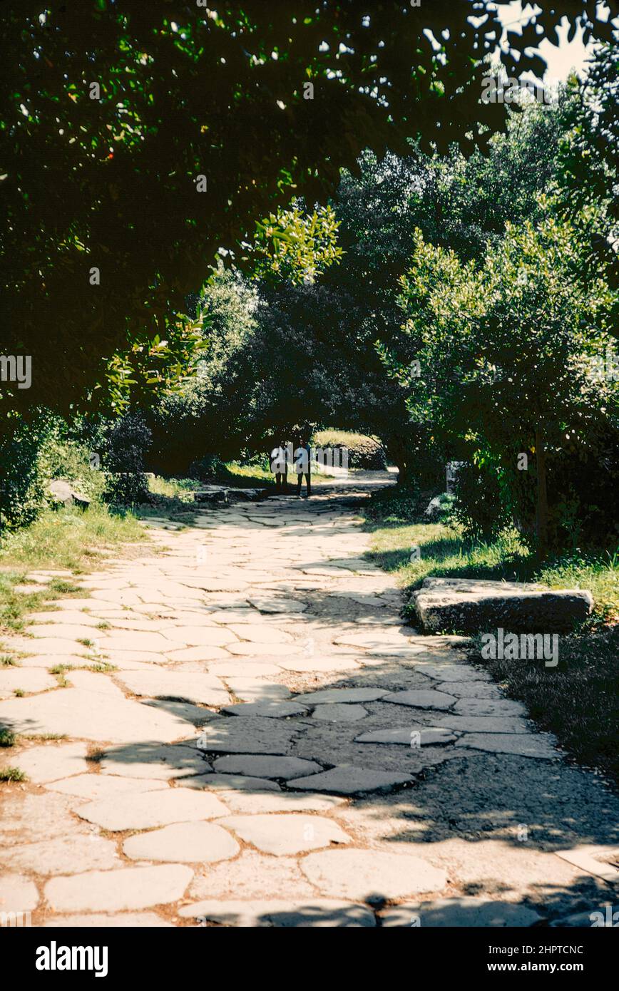 Ancient Rome. Via Sacra, main street of ancient Rome. Archival scan ...