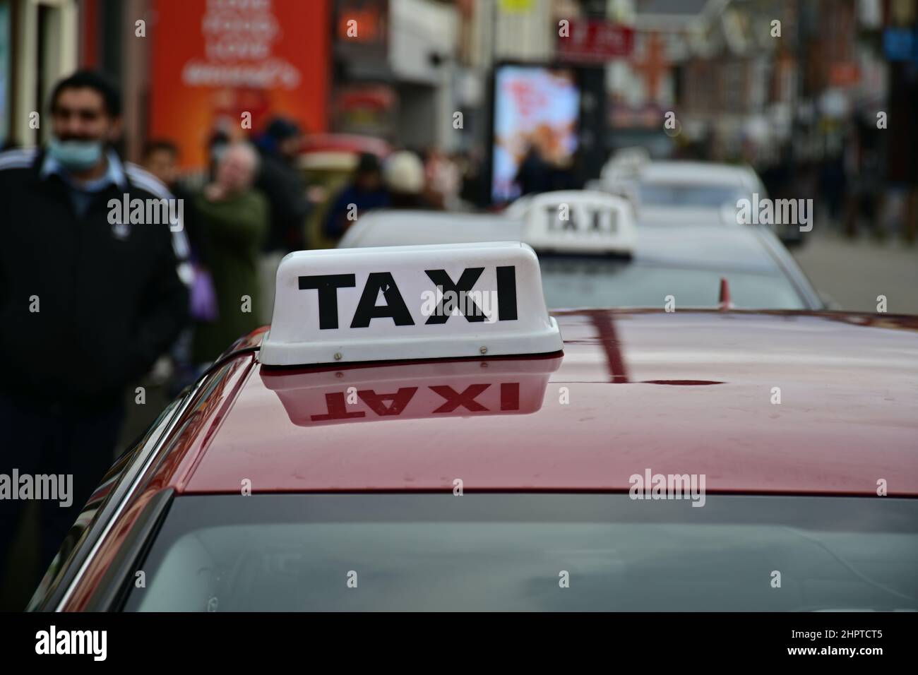 Taxi cars signs Stock Photo - Alamy
