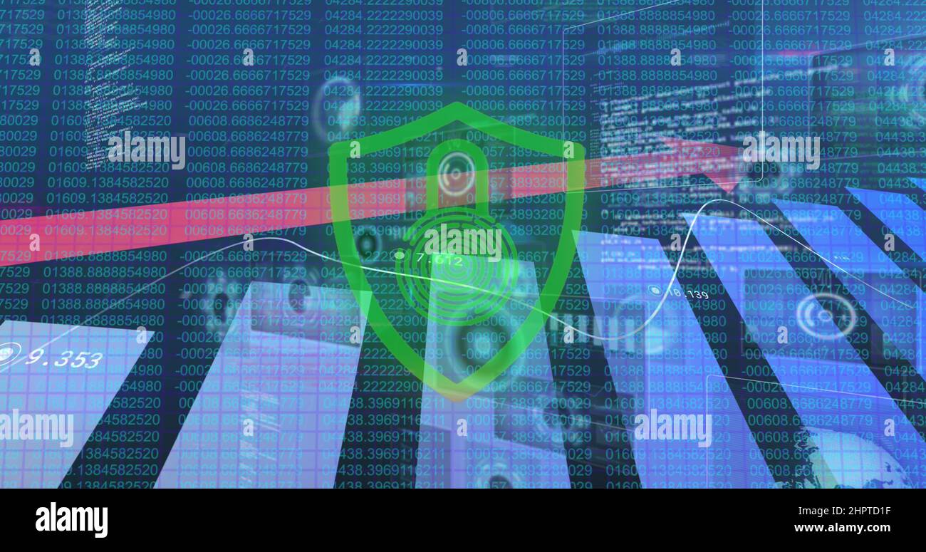 Image of security padlock over digital interface Stock Photo - Alamy