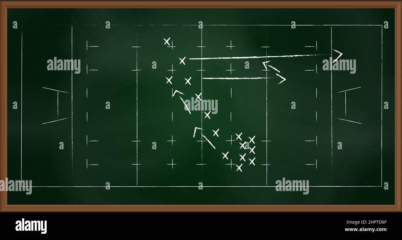Image of drawing of game plan over green background Stock Photo - Alamy