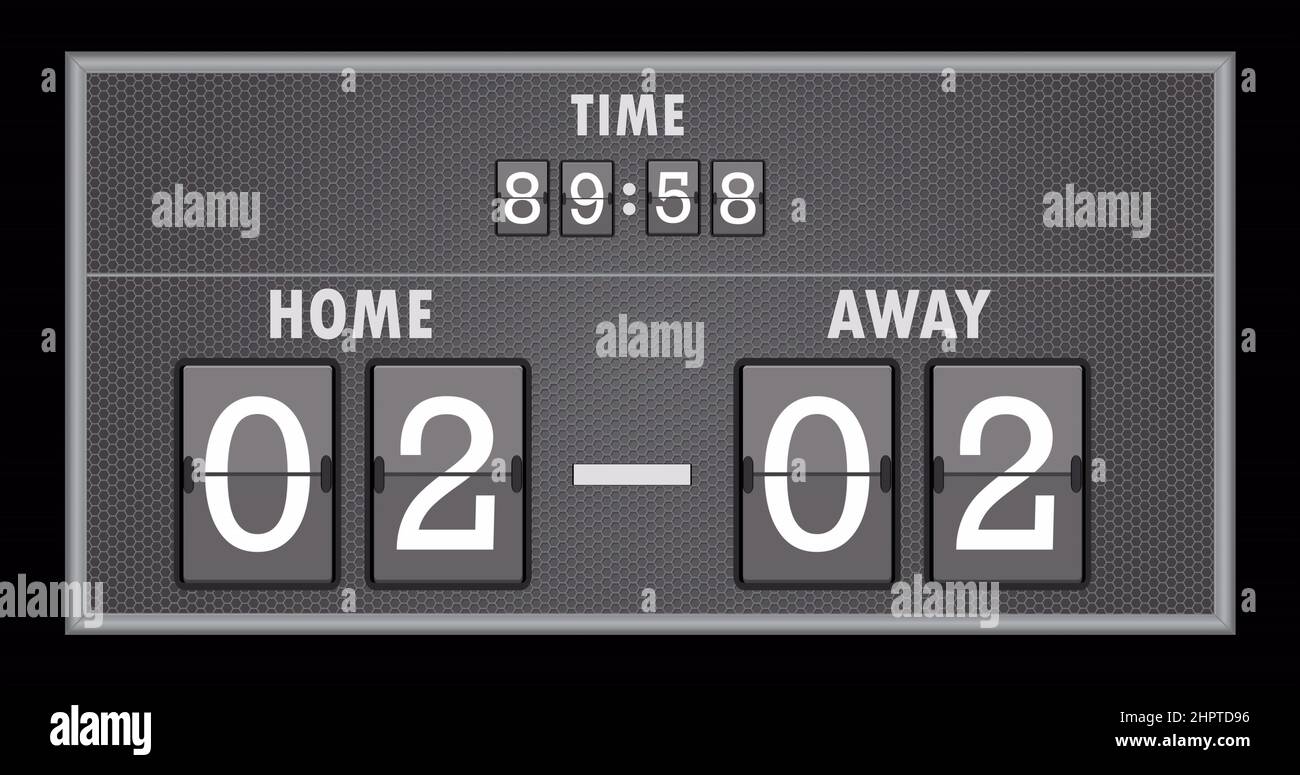 Image of scoreboard with numbers on black background Stock Photo - Alamy