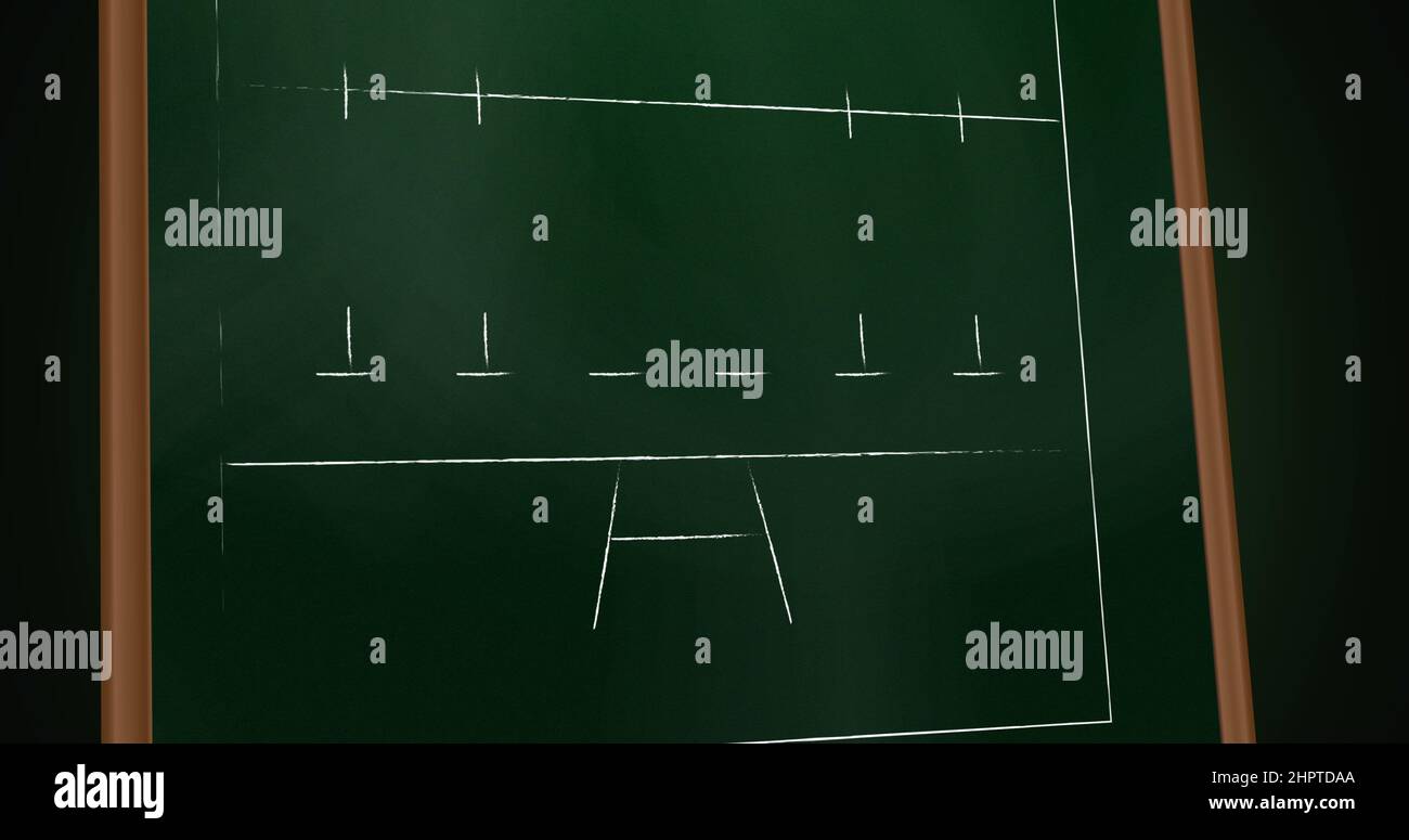 Image of drawing of game plan over green background Stock Photo - Alamy