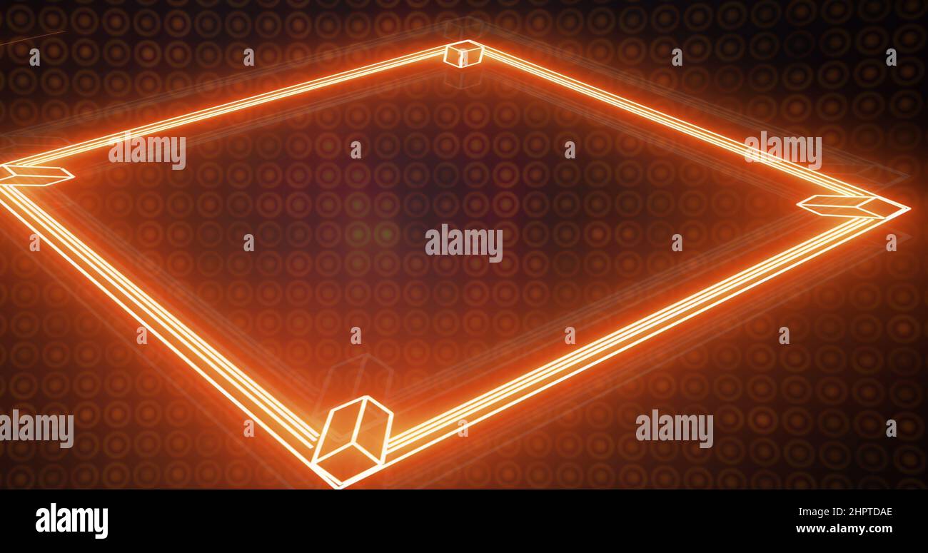 Image of neon boxing ring over circles Stock Photo - Alamy