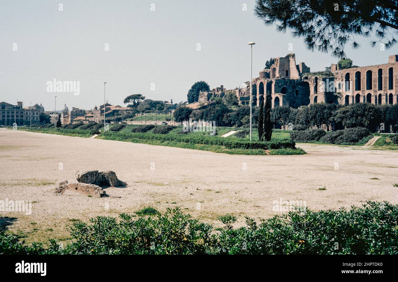 Ancient Rome. Theatre Maximus. Archival scan from a historic location ...