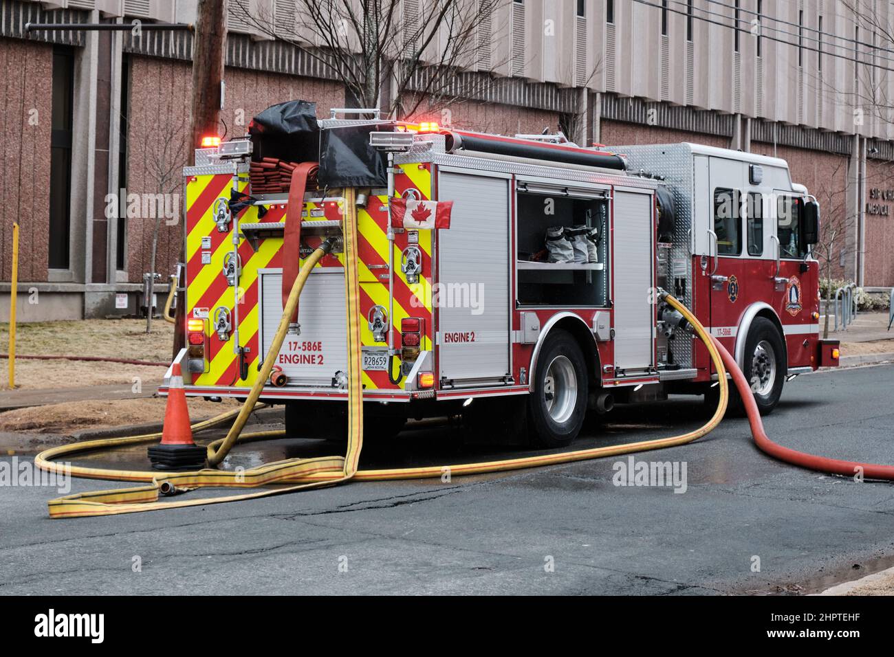 Halifax Fire Services Fire engine deployed at incident. Halifax, Canada ...