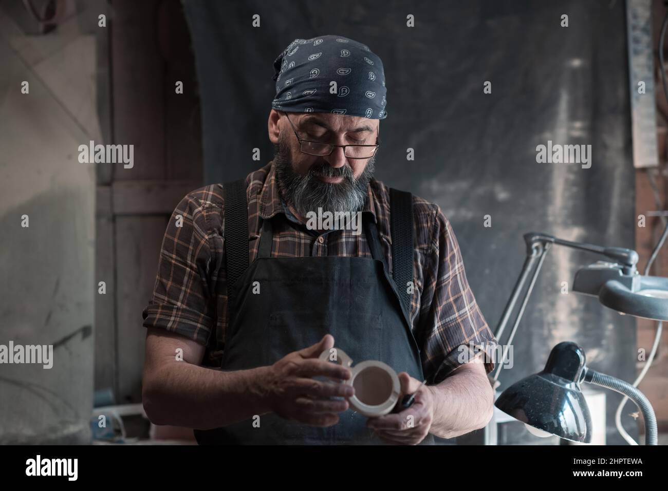 Carpenter making wooden spoon hi-res stock photography and images - Alamy