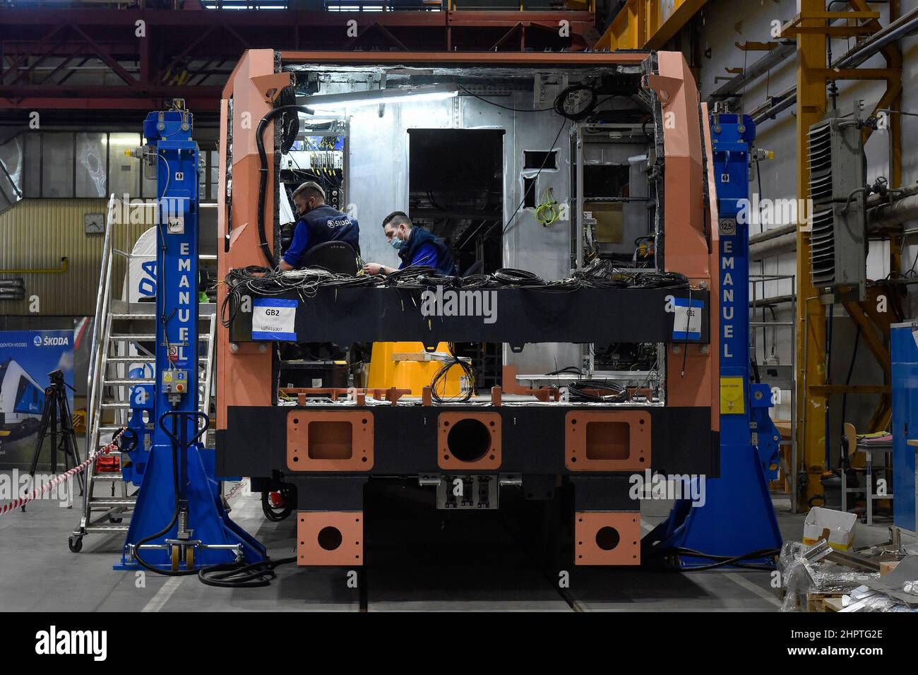 Ostrava, Czech Republic. 23rd Feb, 2022. Production trains for Latvian ...
