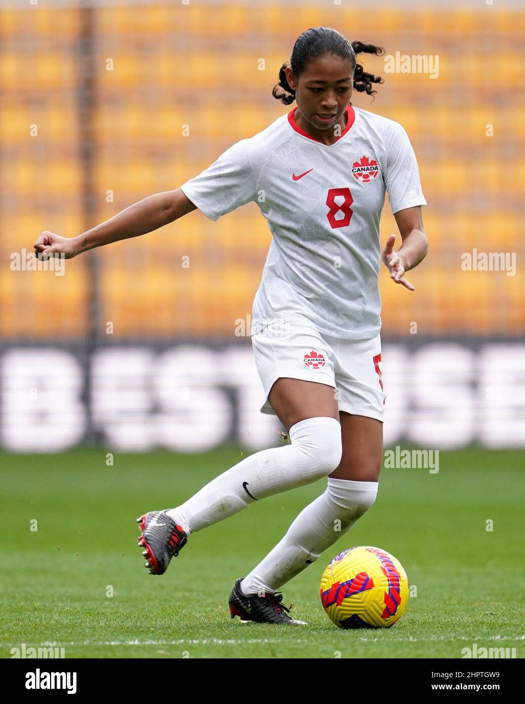 Canada's Jayde Riviere during the Arnold Clark Cup match at Molineux ...