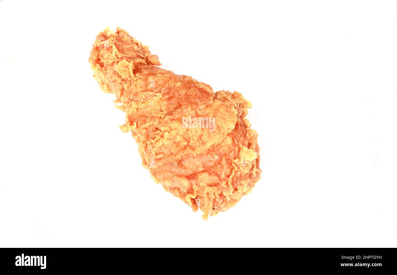 Chicken drumsticks single fried isolated on white background Stock ...
