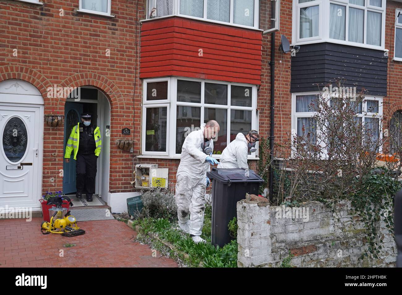 Forensic officers at the scene of a house fire on Windsor Road, Ilford ...