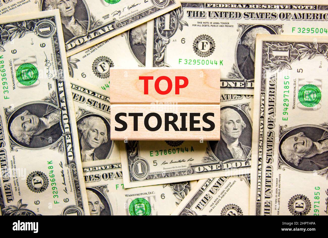 Top stories symbol. Concept words Top stories on wooden blocks on a ...