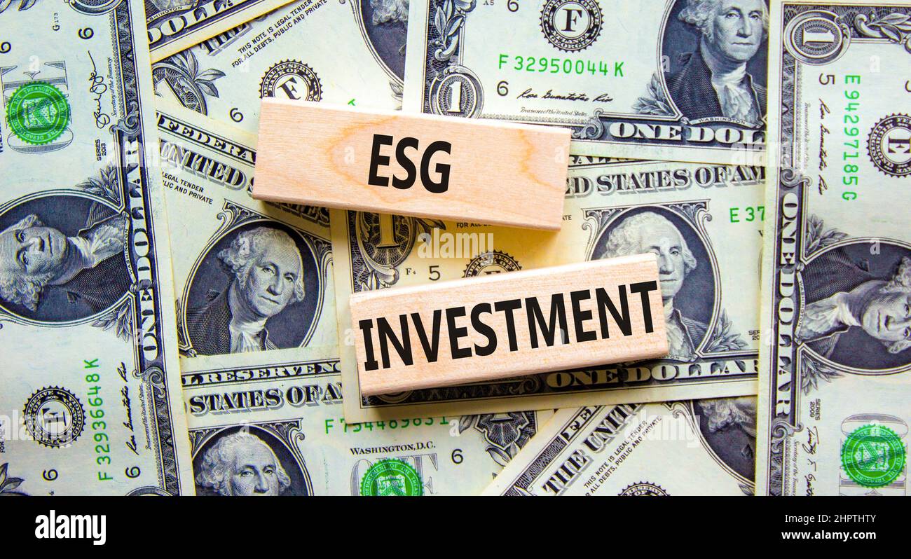 ESG environmental social governance investment symbol. Concept words ...