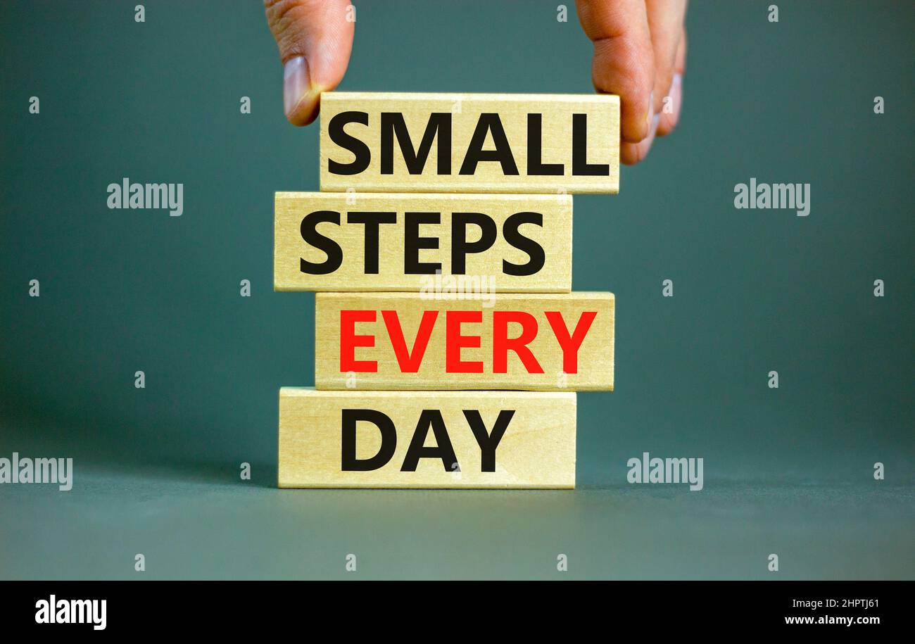 Small steps every day symbol. Concept words Small steps every day on ...