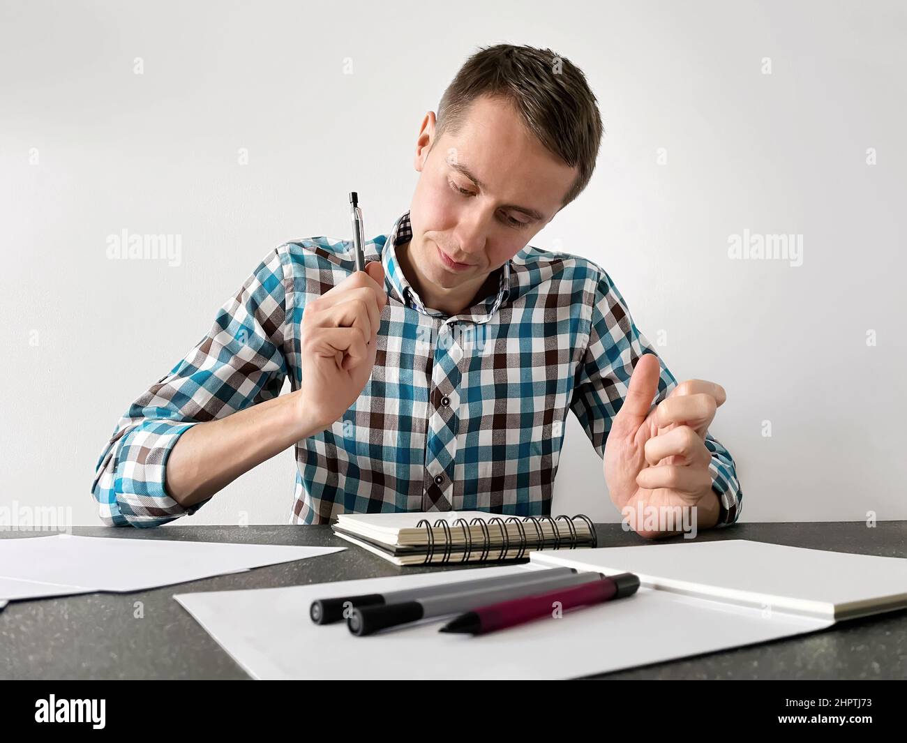 Graphic Designer Creating Sketch for New Project Stock Photo - Alamy